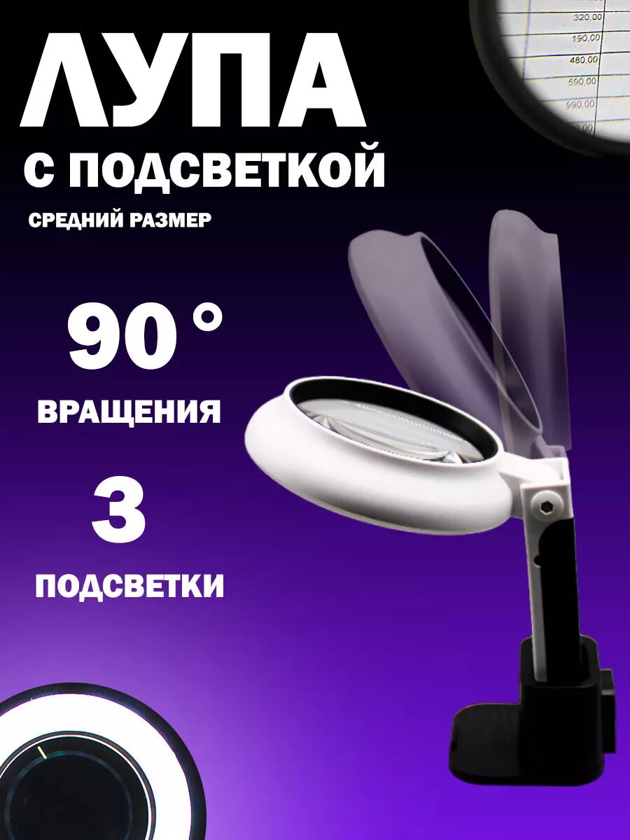 Лупа ручная с подставкой