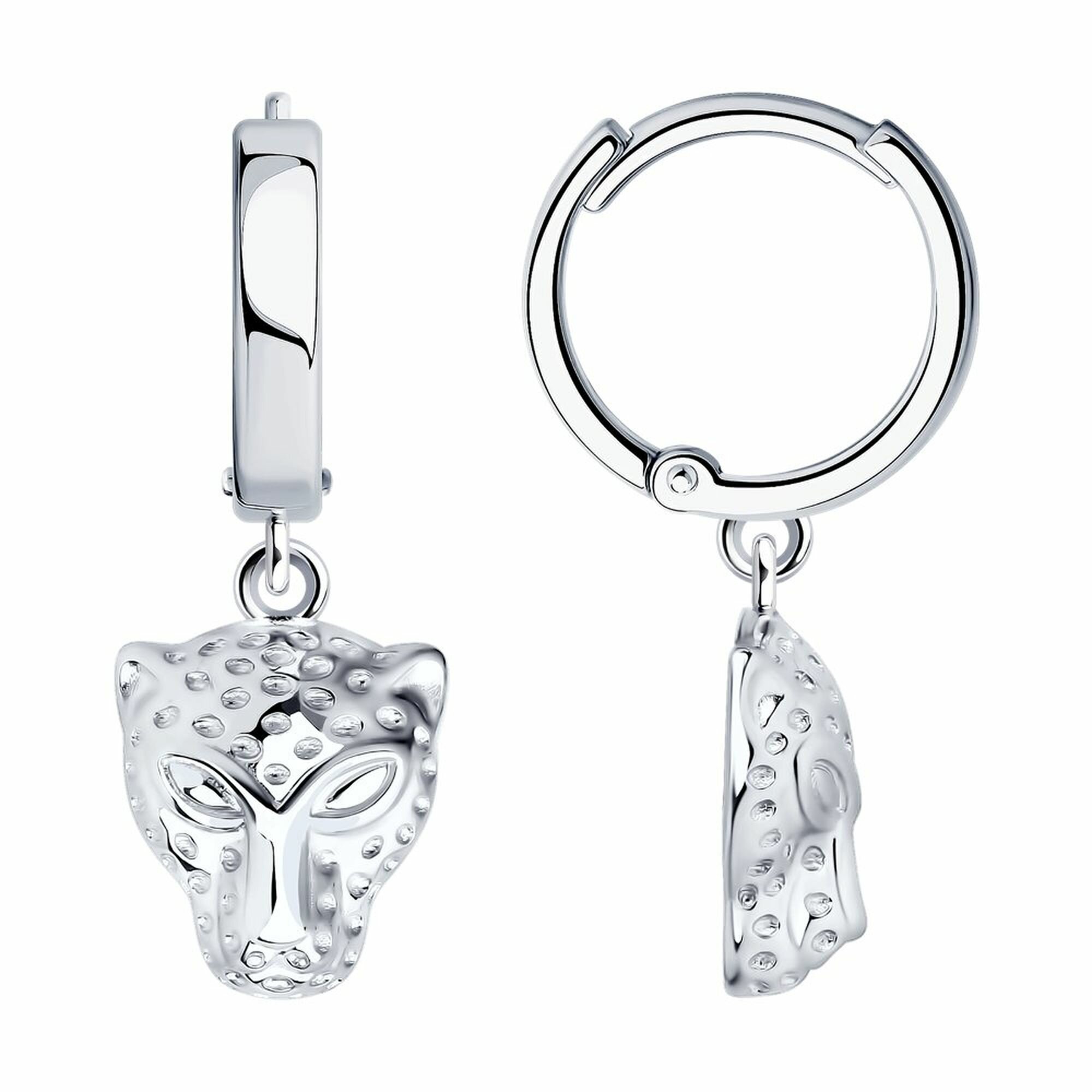 Серьги, серебро, 925 проба, родирование