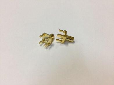 Разъем высокочастотный S1-P215 GGT (10 шт), розетка (гнездо) SMB на плату 4 ноги позолоченная