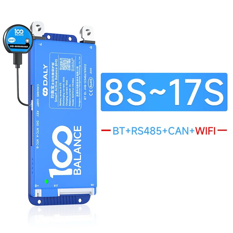Daly bms Smart bms wifi bluetooth 100-250A для литий-ионных аккумуляторов 250A, 8-17s bt can wifi