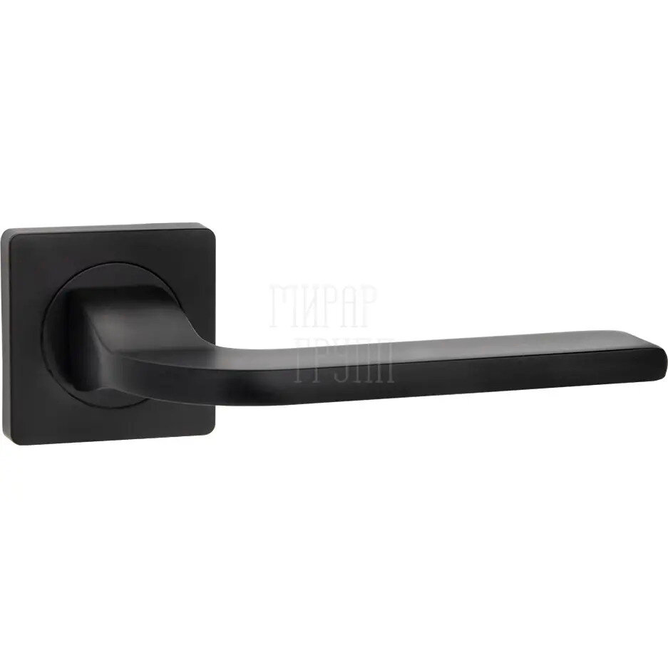 Дверная ручка Ajax (Аякс) на квадратной розетке "SPLINE" JK черный