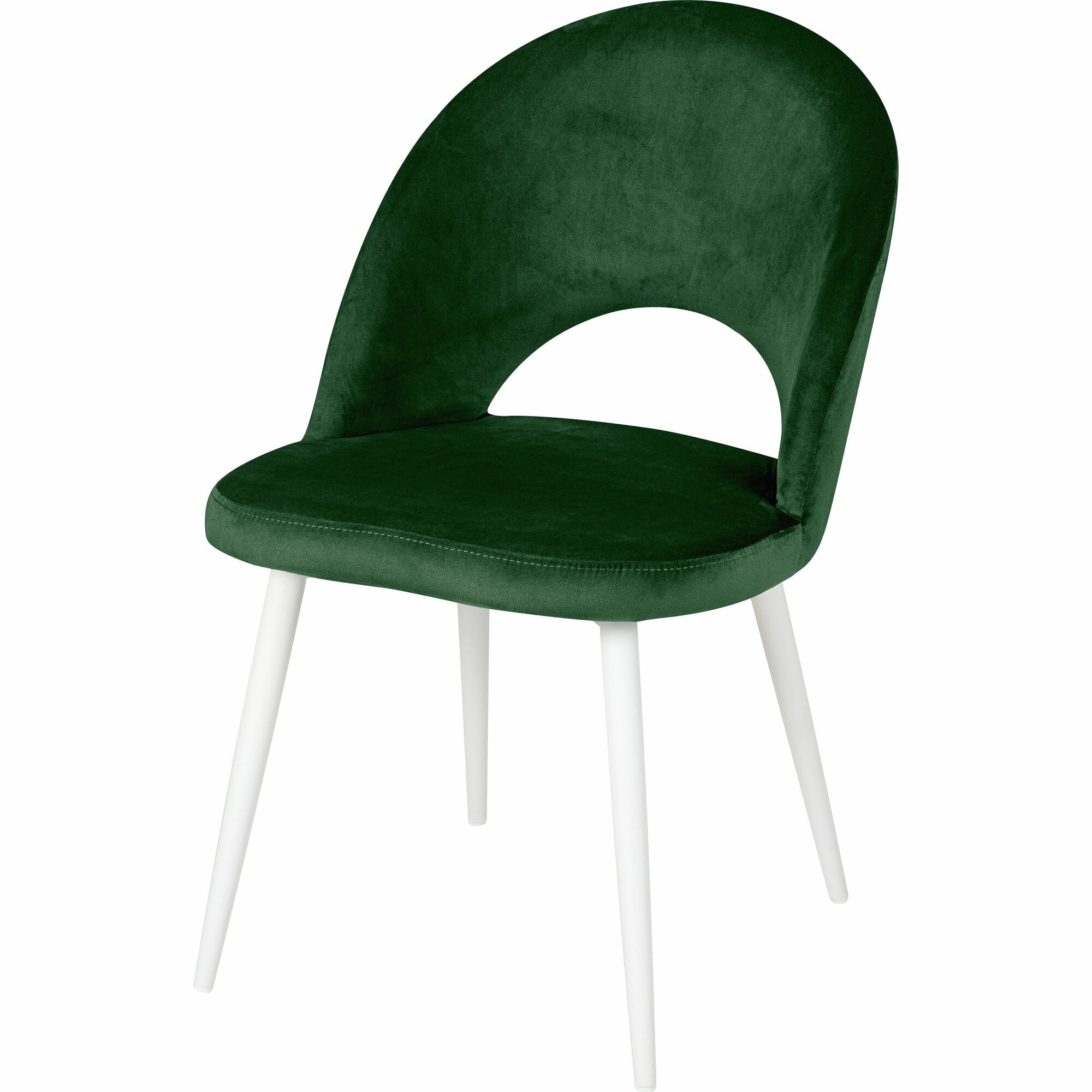 Стул кухонный Ambe Рэди, со спинкой мягкий, зеленый велюр, белый