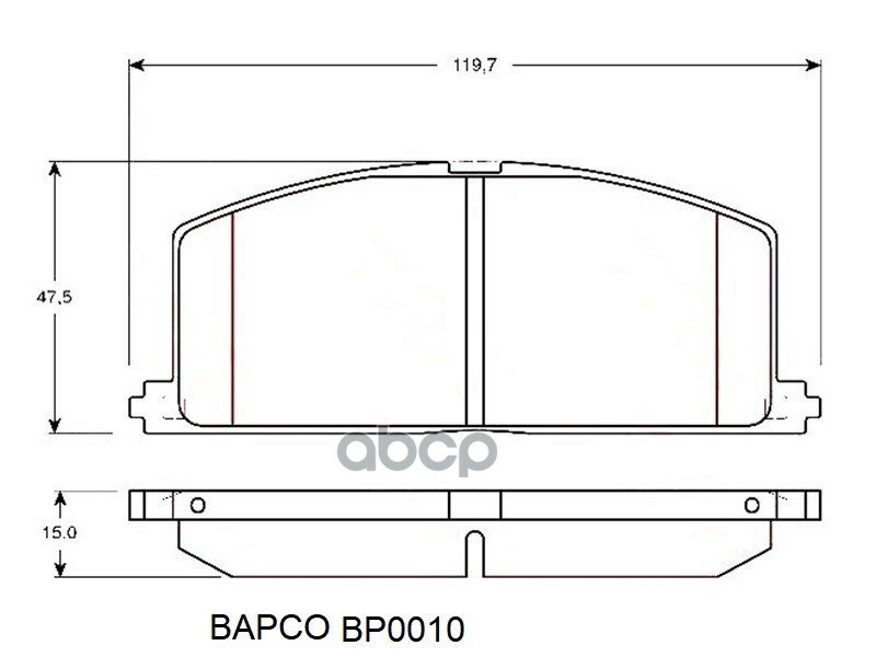 Колодки тормозные дисковые BAPCO арт. BP0010