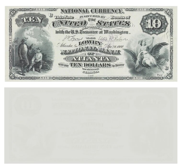 10 долларов 1900 США штат Джорджия банк Atlanta, сувенирная копия, банкноты и купюры редкие коллекционные