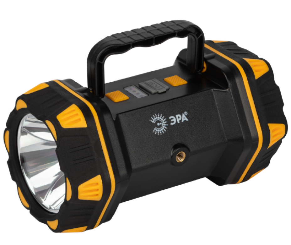 Фонарь ручной ЭРА Практик PA-808 прожекторный на аккумуляторе 5400мАч, дальность луча 250м, 1350Лм 15Вт, Б0058231 / светодиодный