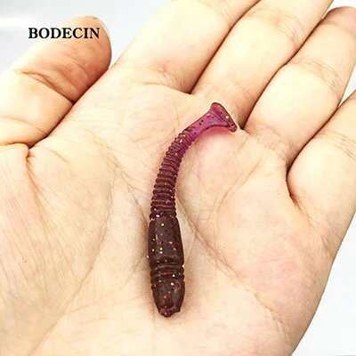 BODECIN Черви для рыбалки, фиолетовый C4, 16 шт.