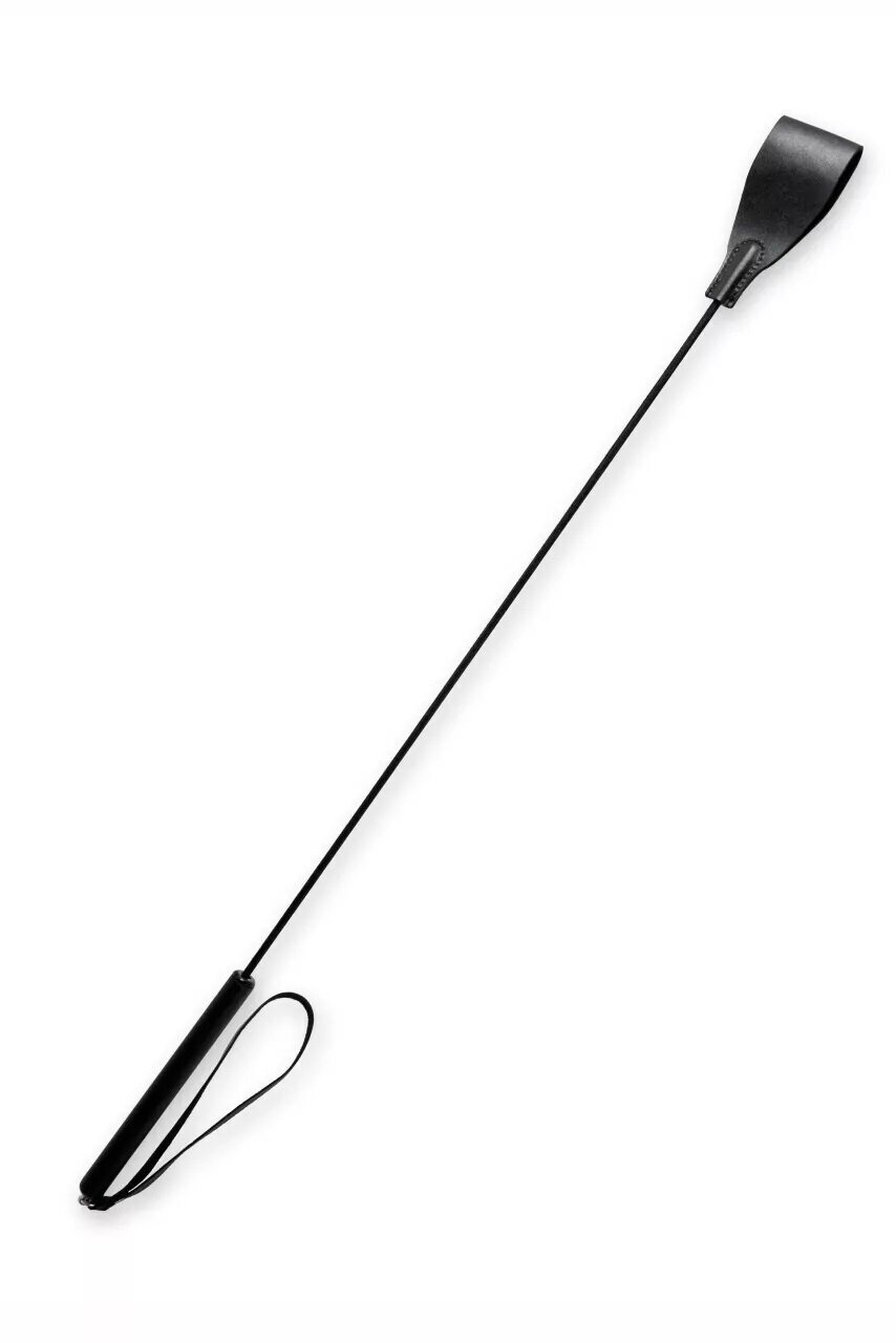 Стек длинный с черной ручкой и прямоугольным черным наконечником - 75 см.