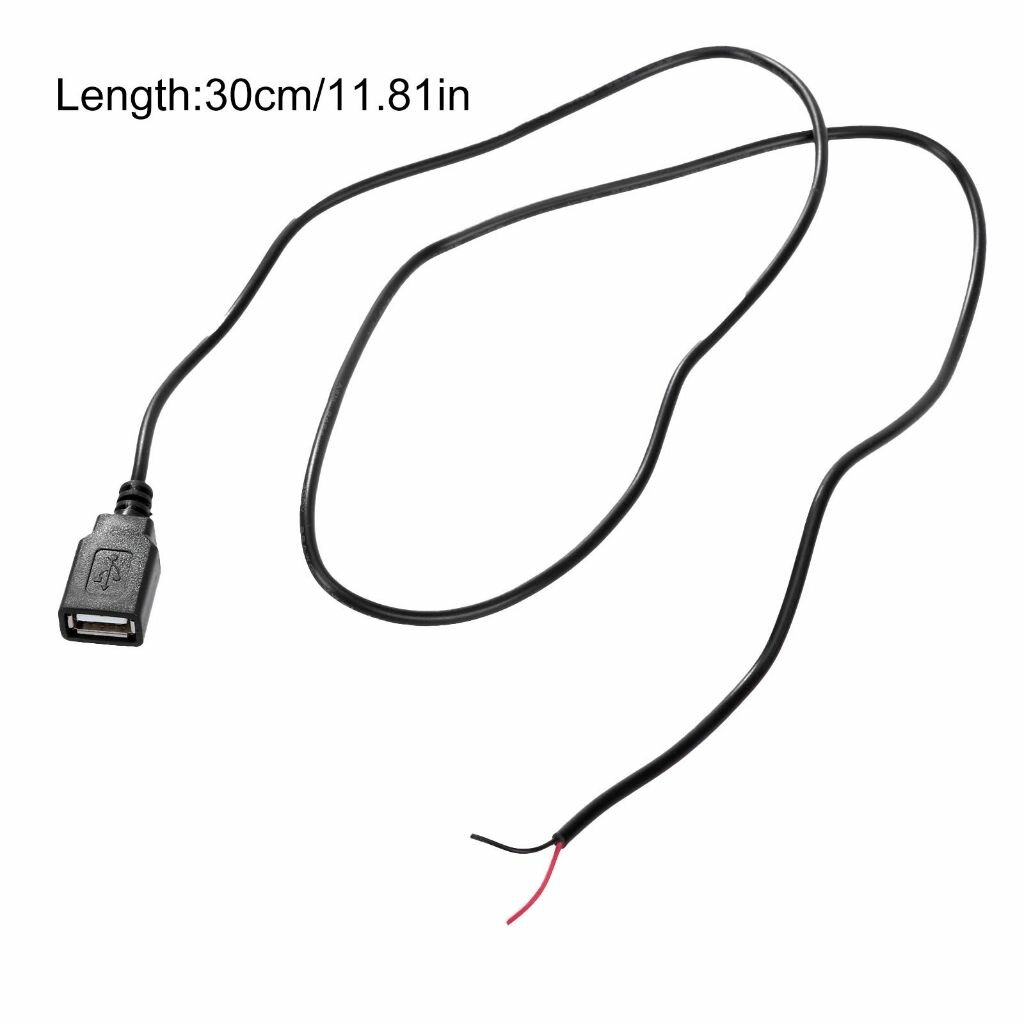 Кабель питания 30 см/1 м/2 м, 2-контактный USB 2.0, гнездовой провод, зарядное устройство, удлинительные разъемы для зарядного шнура, линия 5 В