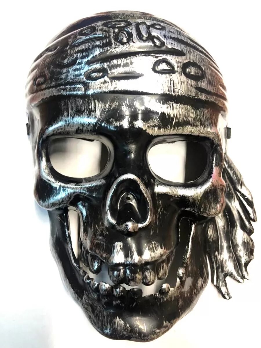 Маска карнавальная Saneka "Череп", пластик, серебристая, для Хэллоуина