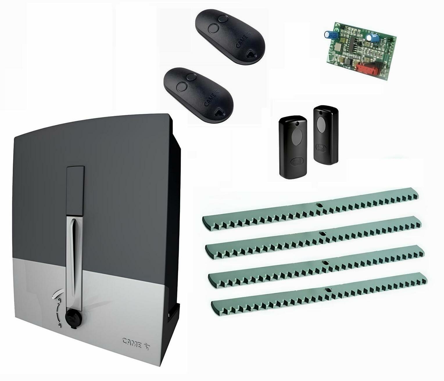 Автоматика для откатных ворот BXL04AGS KIT4-F, комплект: привод, радиоприемник, 2 пульта, фотоэлементы, 4 рейки