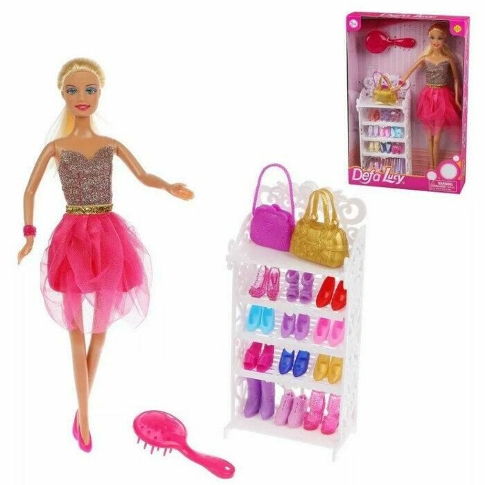 Кукла DEFA Lucy "Blink Doll", 44 см, с набором одежды и аксессуарами, 2 платья, плойка