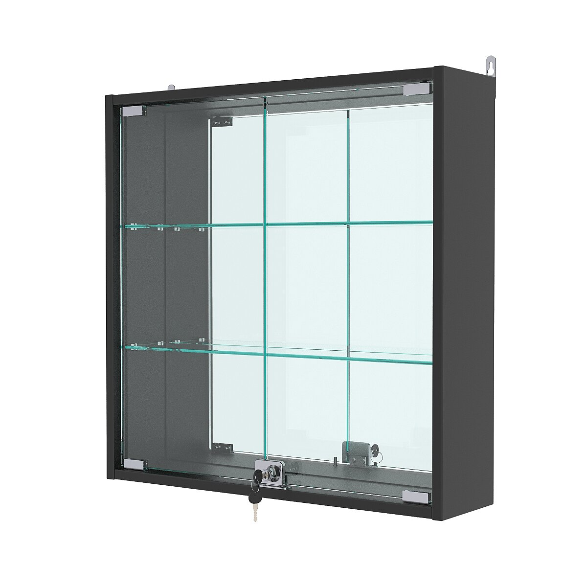 Витрина настенная №1-2А с зеркалом, Черный. Производитель товара - компания Westcom.