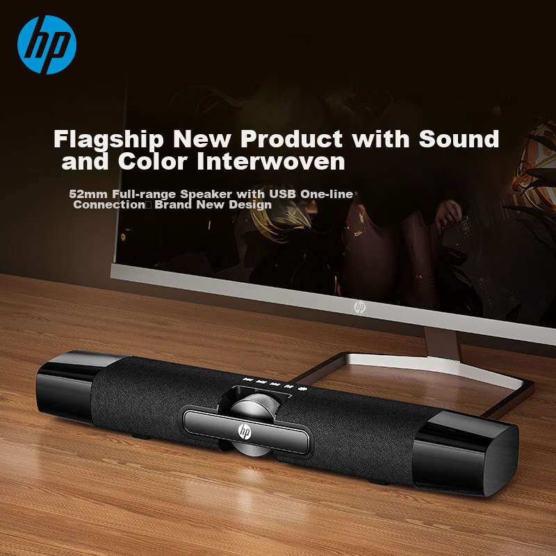 HP 4100S Computer Speakers, Long Desktop Speakers, Wired And Bluetooth Dual-Mode, Subwoofer, Home Stereo Surround Sound, Gaming, E-Sports, Colorful Lights, Enjoy Black Myth： Wukong