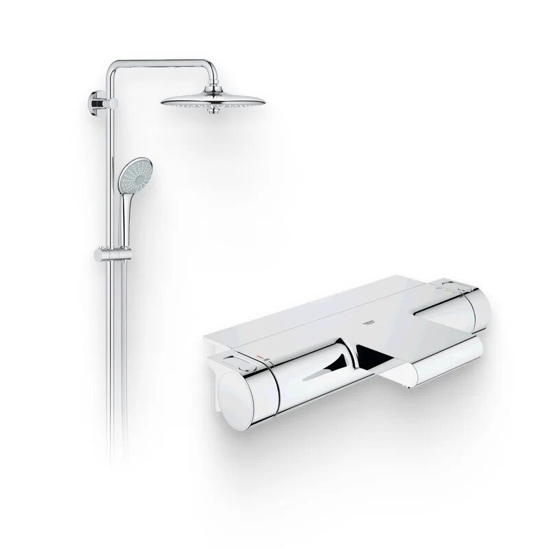 Душевой комплект Термостат Grohe Grohtherm 2000 New 34464001 для ванны с душем + Стойка Euphoria 27421002