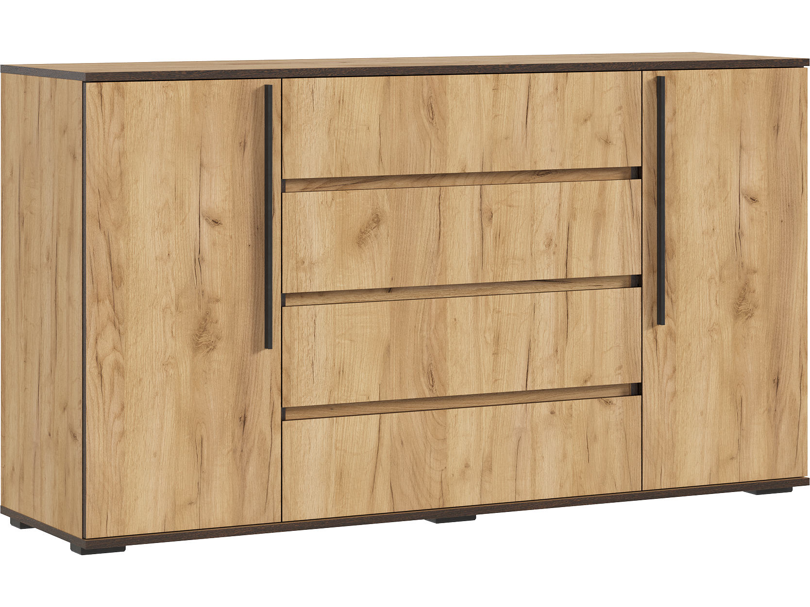 Комод 2 двери 4 ящика (1600), в современном стиле, Дуб крафт