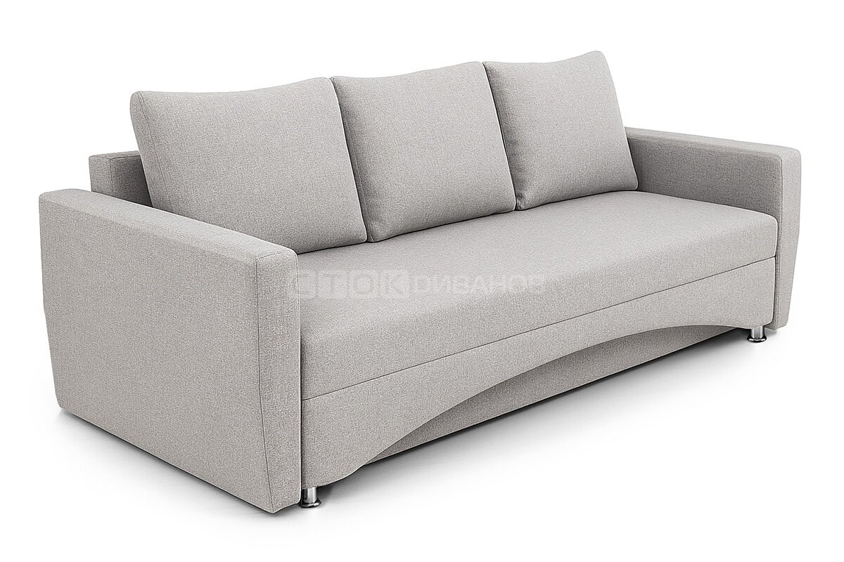 Диван Сток Диванов Скарлет, серый, рогожка, 215 см, механизм еврокнижка