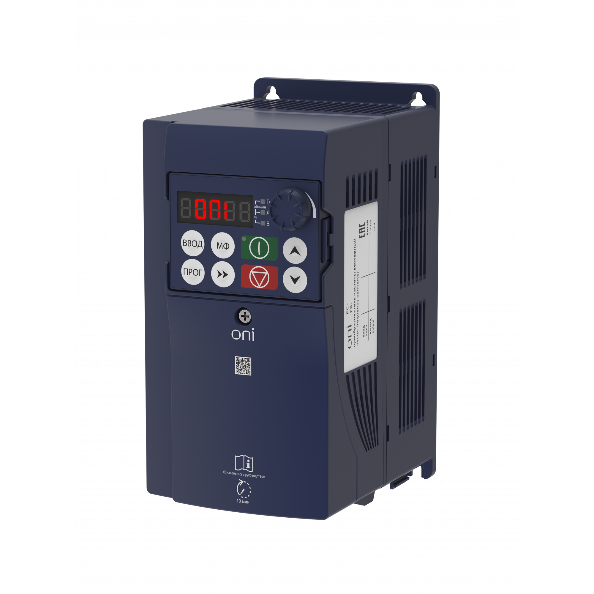 Преобразователь частоты FC-230 3Ф 380В 4кВт 9А встроенный тормозной модуль ONI, IEK FC-230-33-040T (1 шт.)