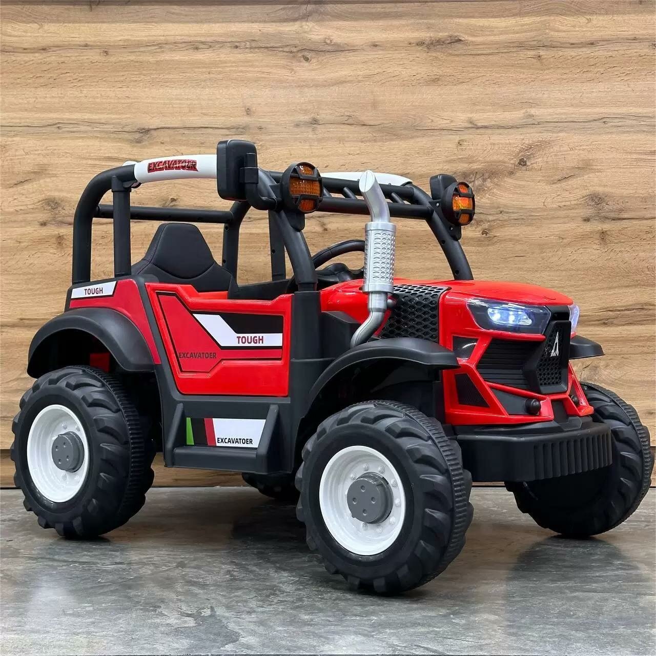 Детский электромобиль трактор HSD-6602, цвет красный, световое и звуковое сопровождение