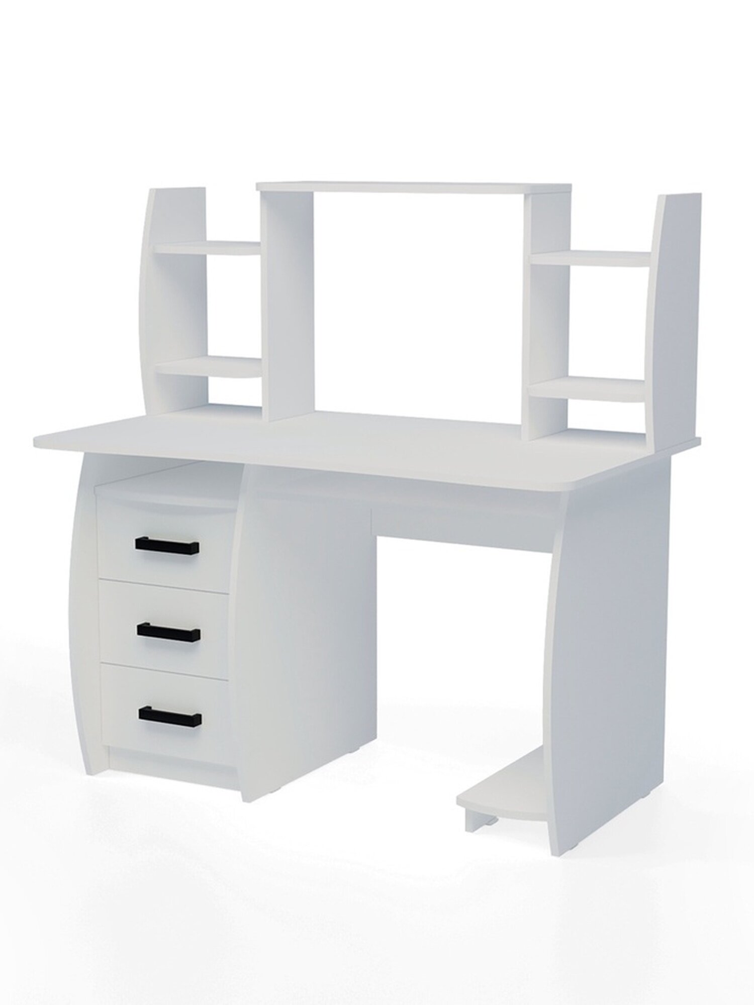 Компьютерный стол Клик Мебель, 1220x700x1250 мм, белый, с ящиками