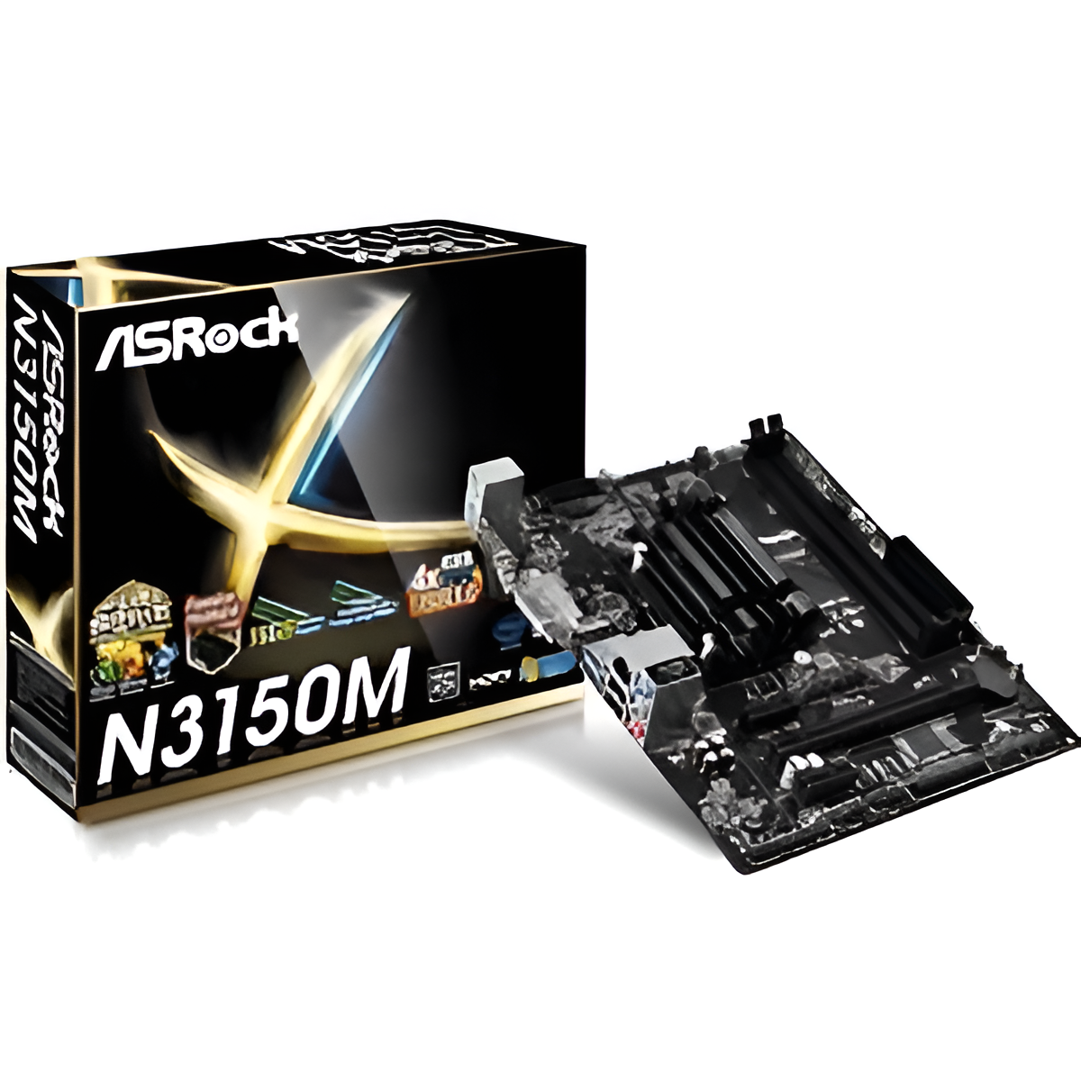 Материнская плата ASRock N3150M (Intel Quad-Core Celeron N3150/2xDDR3/PCI-Ex16/2xPCI-Ex1/SB/GLAN/D-Sub/DVI-D/HDMI/mATX)