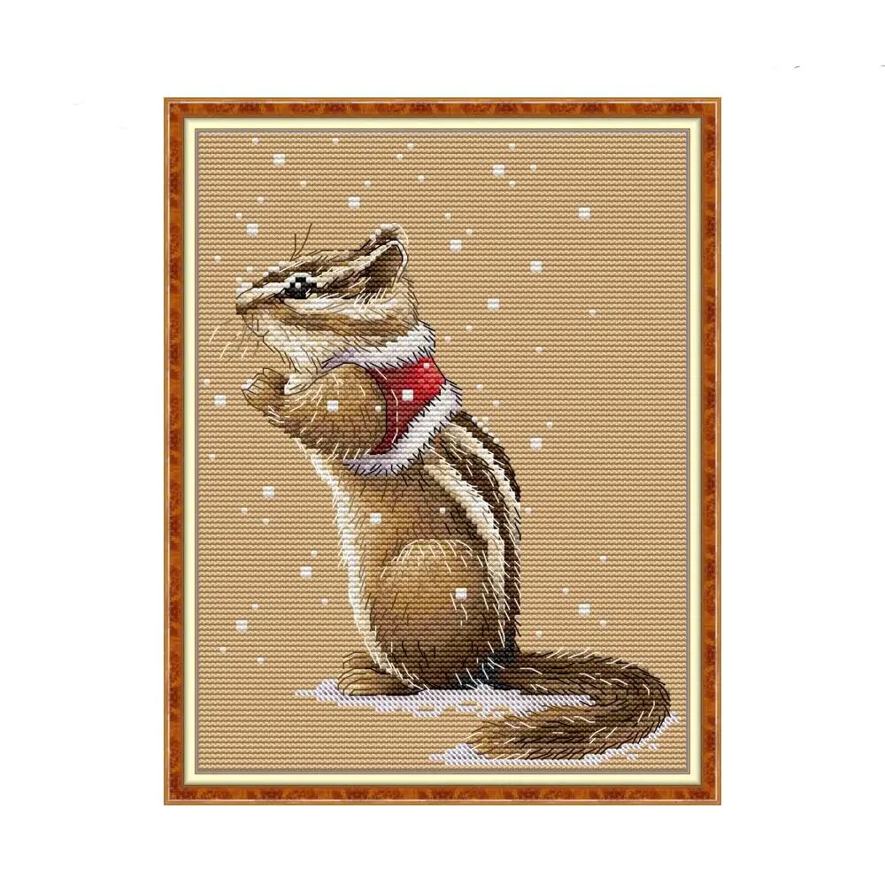 Joy Sunday вышивка крестом животные набор Коричневый, DA781, 14CT counted product