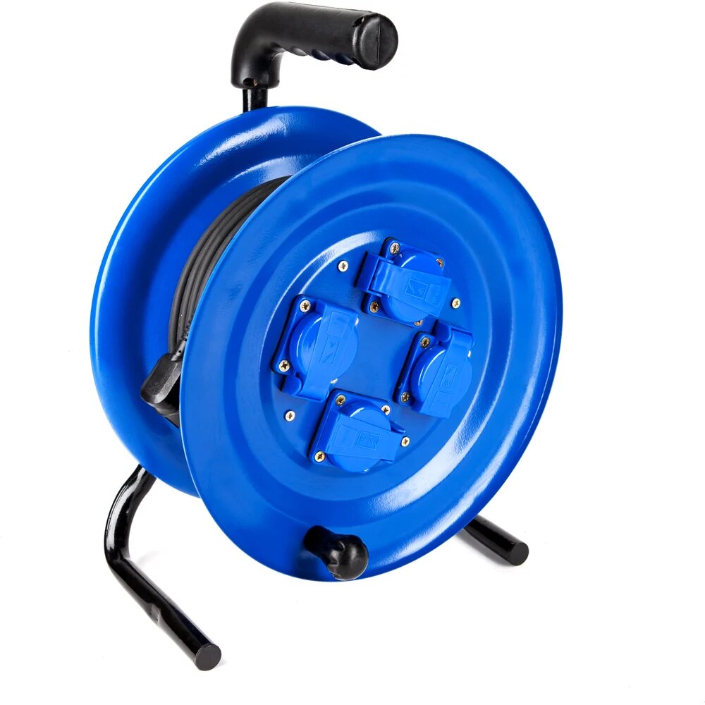 МПП удлинитель Удлинитель силовой четыре розетки на металлической катушке с заземлением 40 метров\У1С-4-40 КГ 3x1,5 4гн 40 м с\з + IP44\220В 999000000000903