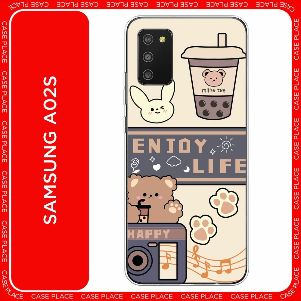 Чехол на Samsung Galaxy A02s / Самсунг Галакси A02s с принтом "Enjoy life 1"