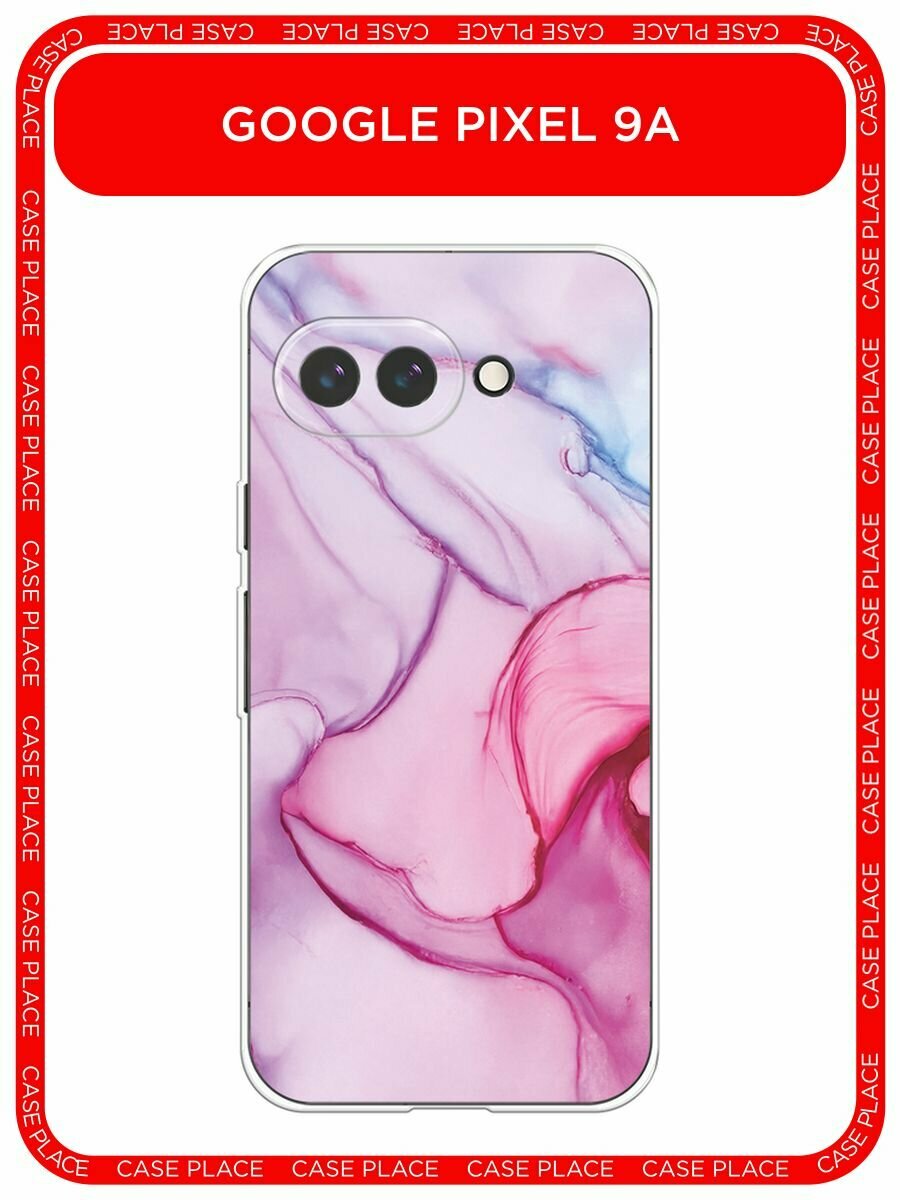 Чехол на Google Pixel 9a / Гугл Пиксель 9a с принтом "Розовые мраморные разводы"