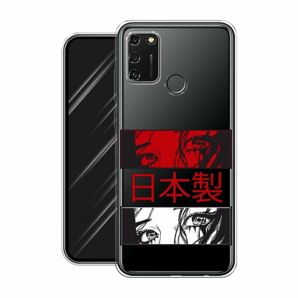 Чехол на Honor 9A / Хонор 9А с принтом "Аниме глаза манга", прозрачный — фото 1