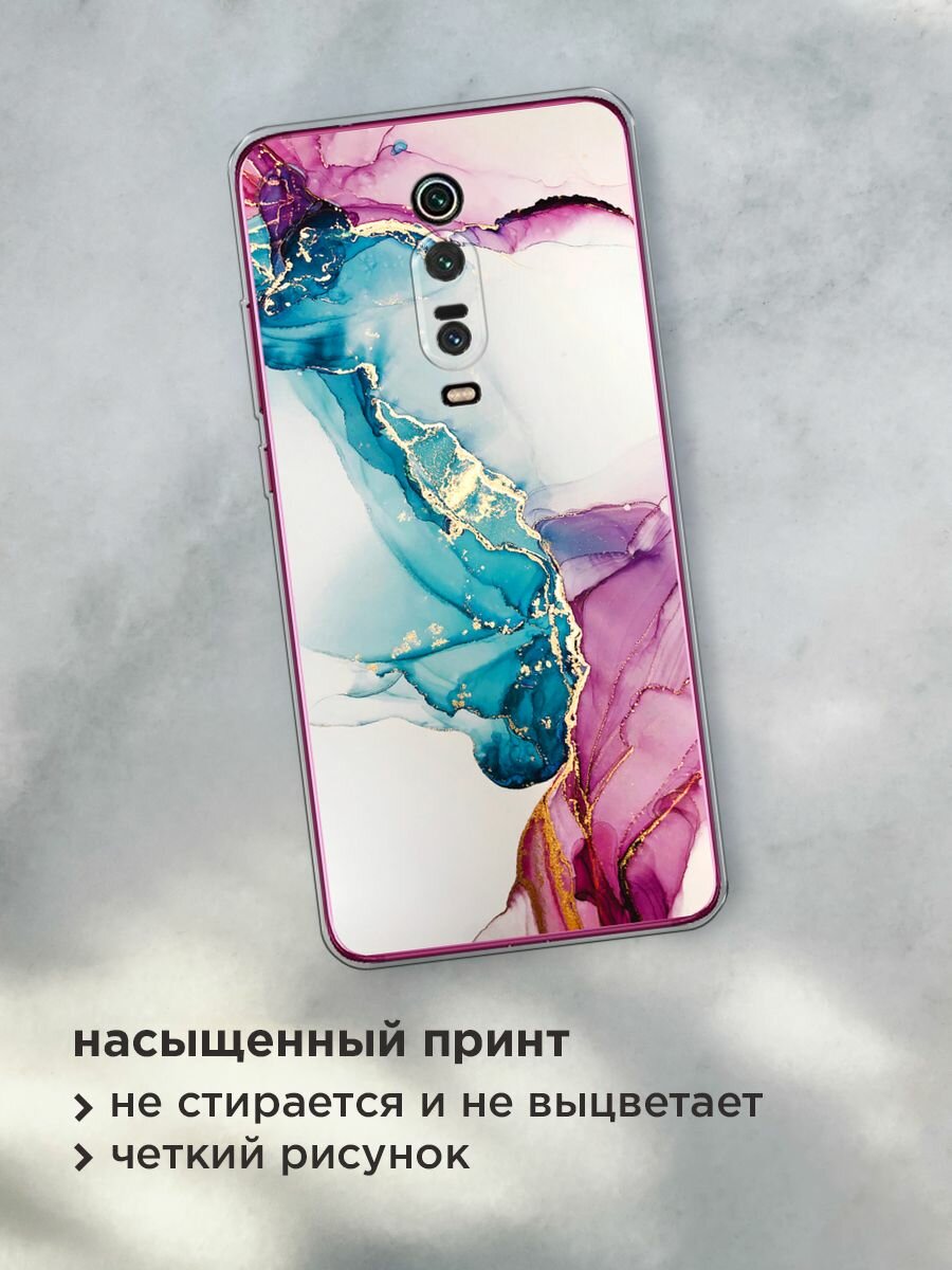 Чехол на Xiaomi Redmi K20/K20 Pro/Mi 9T/9T Pro / Сяоми Редми К20/K20 Pro/Mi 9T с принтом "Розовые разводы рисунок" — фото 1
