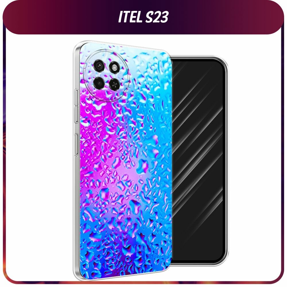 Силиконовый чехол на Itel S23 / Ител S23 с принтом "Капли на стекле"
