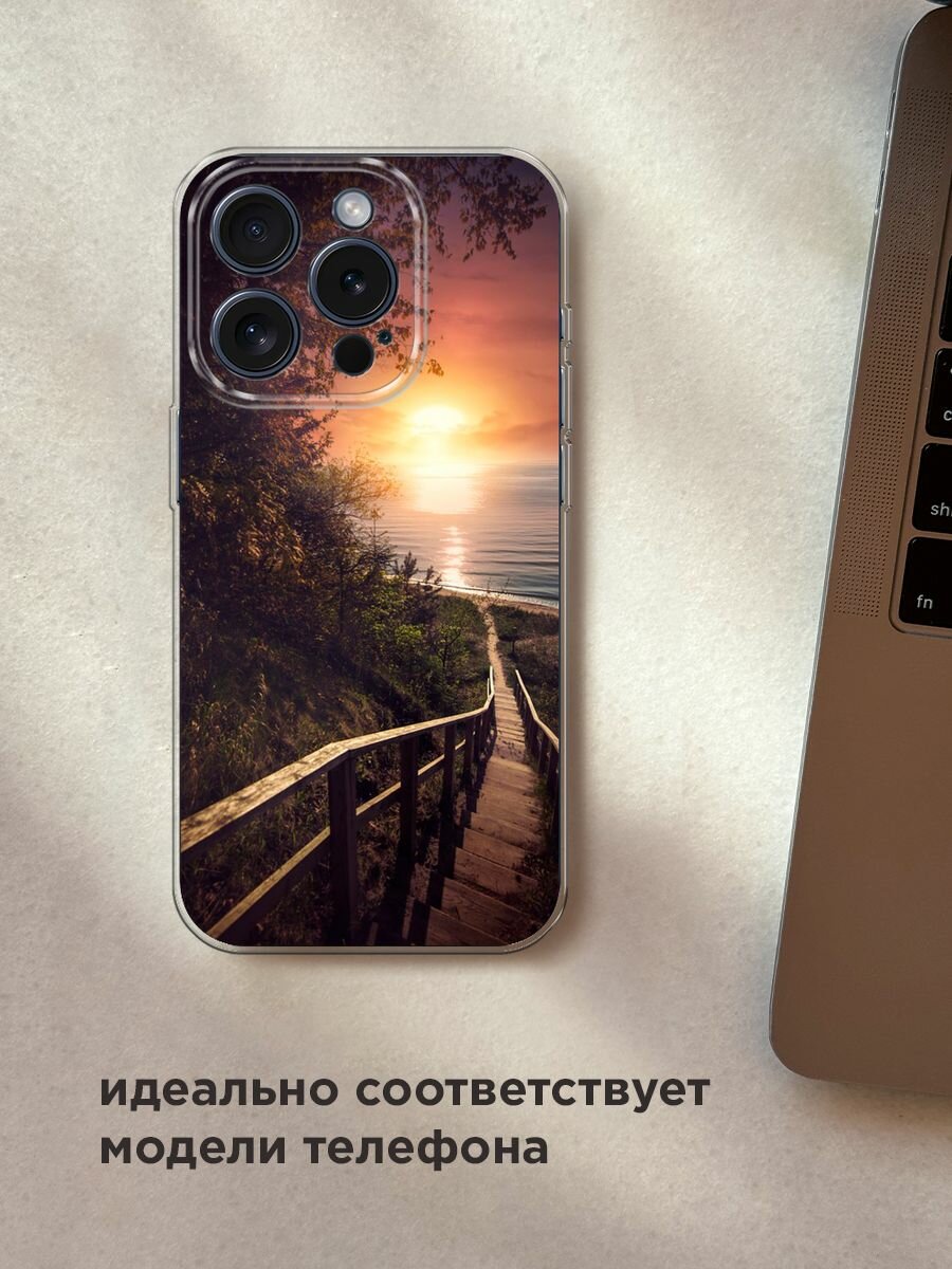 Чехол на Apple iPhone 15 Pro / Айфон 15 Про с принтом "Мост у воды" — фото 1