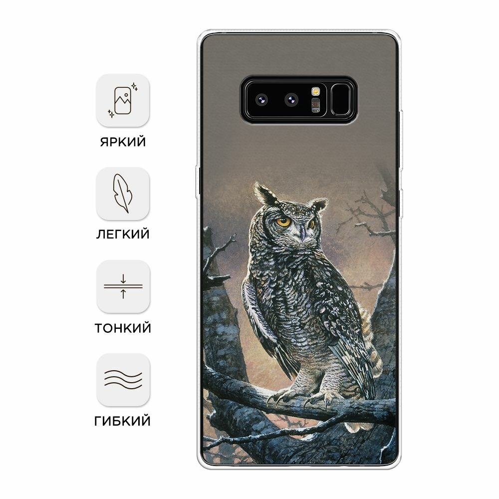 Чехол на Samsung Galaxy Note 8 / Самсунг Галакси Нот 8 с принтом "Сова арт 5" — фото 1