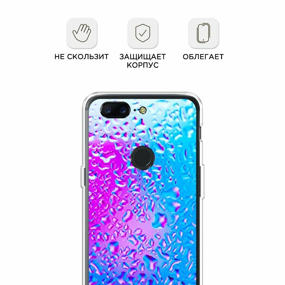 Чехол на OnePlus 5T / ВанПлюс 5Т с принтом "Капли на стекле" — фото 1