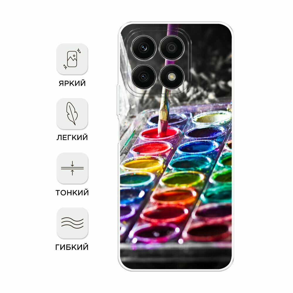Силиконовый чехол на Honor X8A / Хонор X8A с принтом "Палитра красок" — фото 1