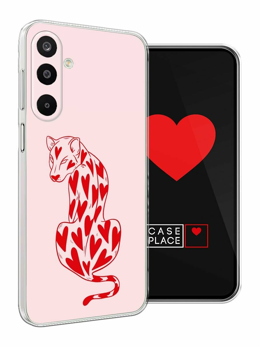 Чехол на Samsung Galaxy M16 / Самсунг Галакси М16 с принтом "Heart panther 1 - 14 февраля" — фото 1