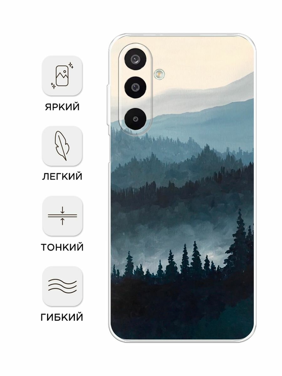 Чехол на Samsung Galaxy M16 / Самсунг Галакси М16 с принтом "Туманные горы" — фото 1