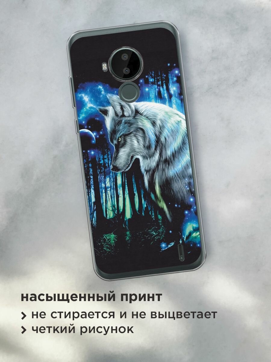 Силиконовый чехол на Nokia C30 / Нокия C30 с принтом "Сказочный волк" — фото 1
