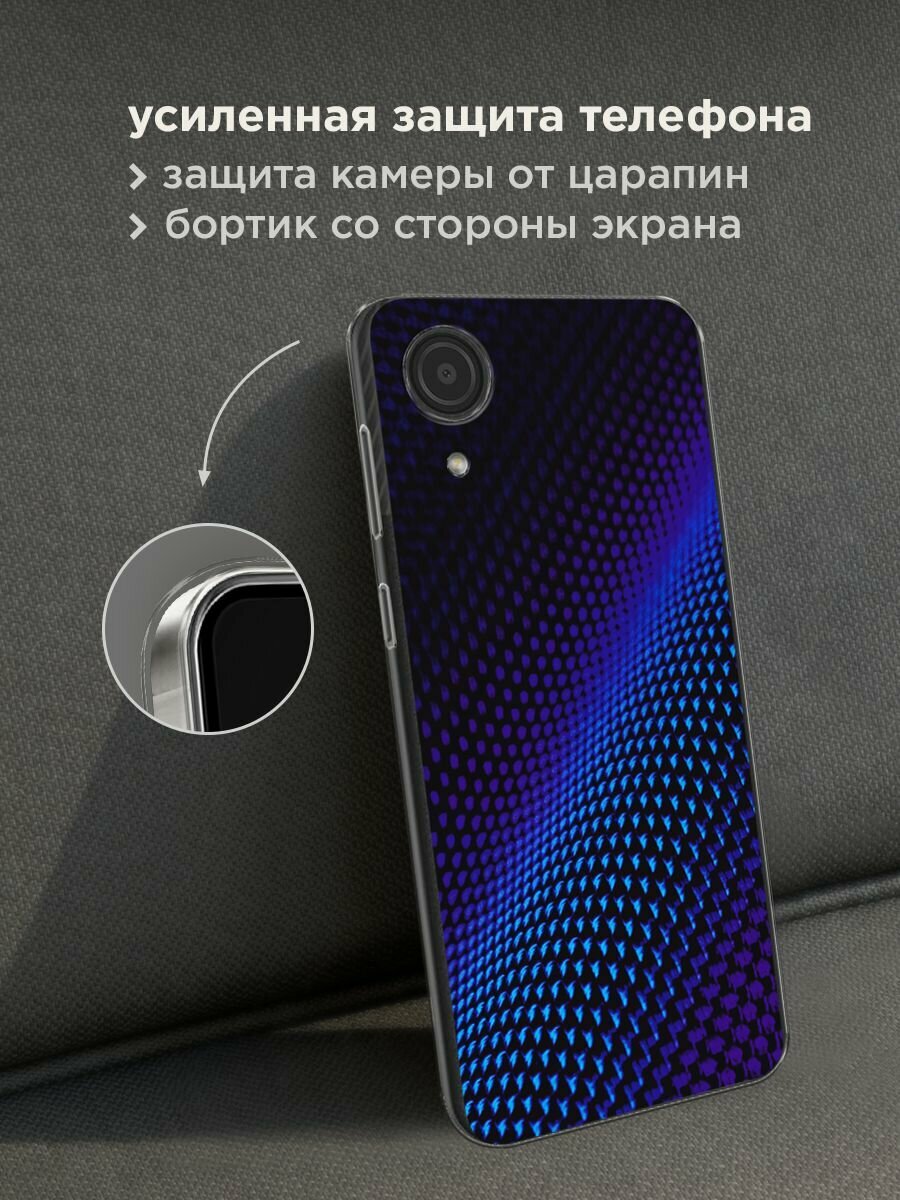 Чехол на Samsung Galaxy A03 Core / Самсунг Галакси А03 Core с принтом "Синий карбон" — фото 1
