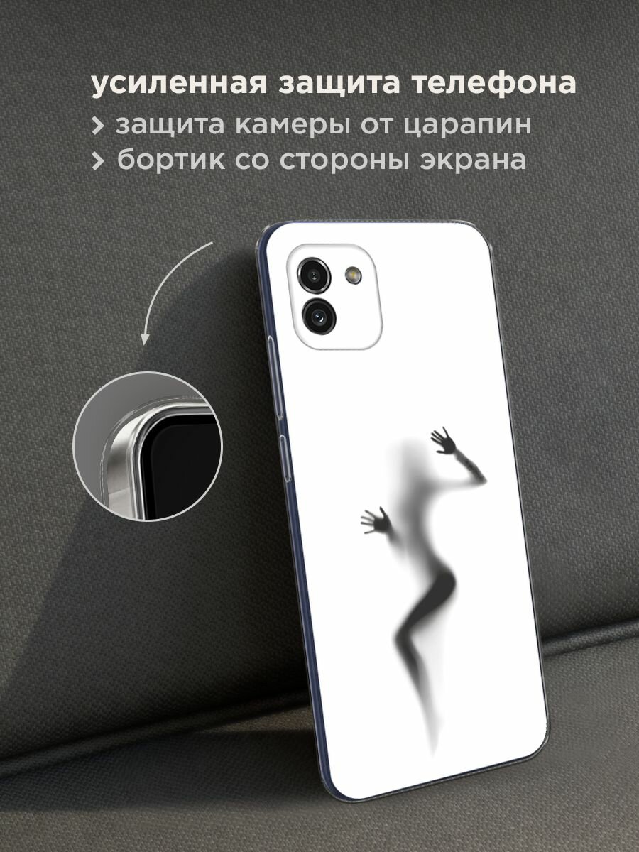 Чехол на Samsung Galaxy A03 / Самсунг Галакси А03 с принтом "Девушка в душе" — фото 1