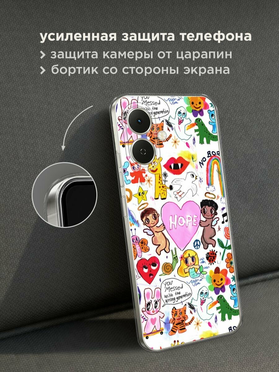 Чехол на Tecno Spark Go 2 / Текно Спарк Го 2 с принтом "Милые рисунки" — фото 1