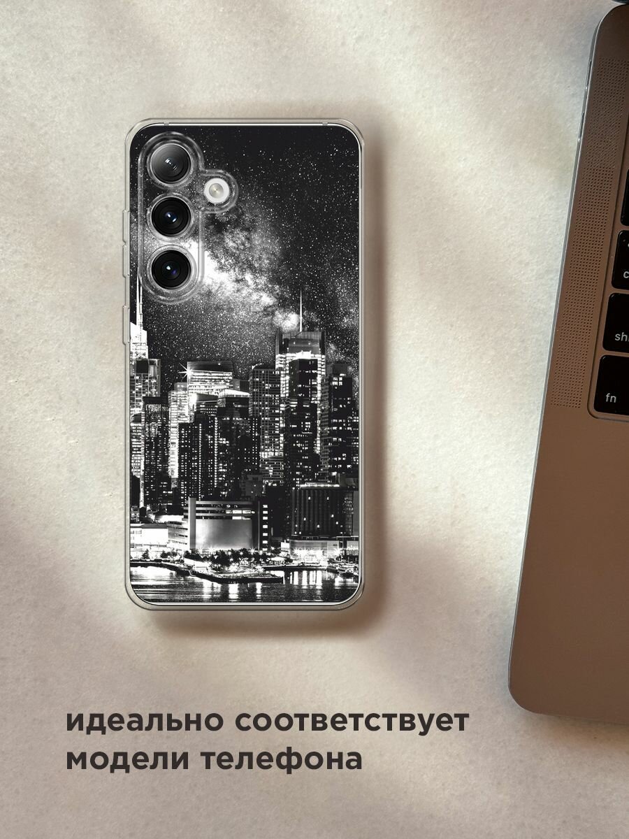 Чехол на Samsung Galaxy S24 / Самсунг S24 с принтом "Ночной Нью-Йорк" — фото 1