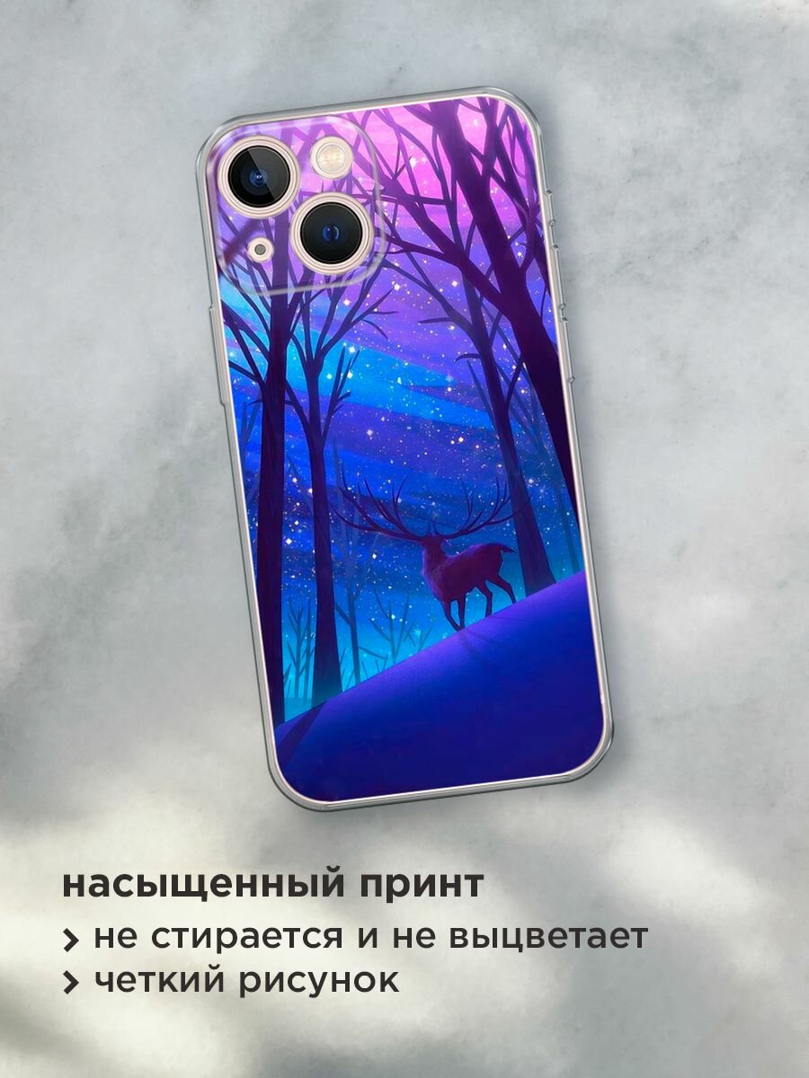 Чехол на Apple iPhone 13 mini / Айфон 13 мини с принтом "Северный олень" — фото 1