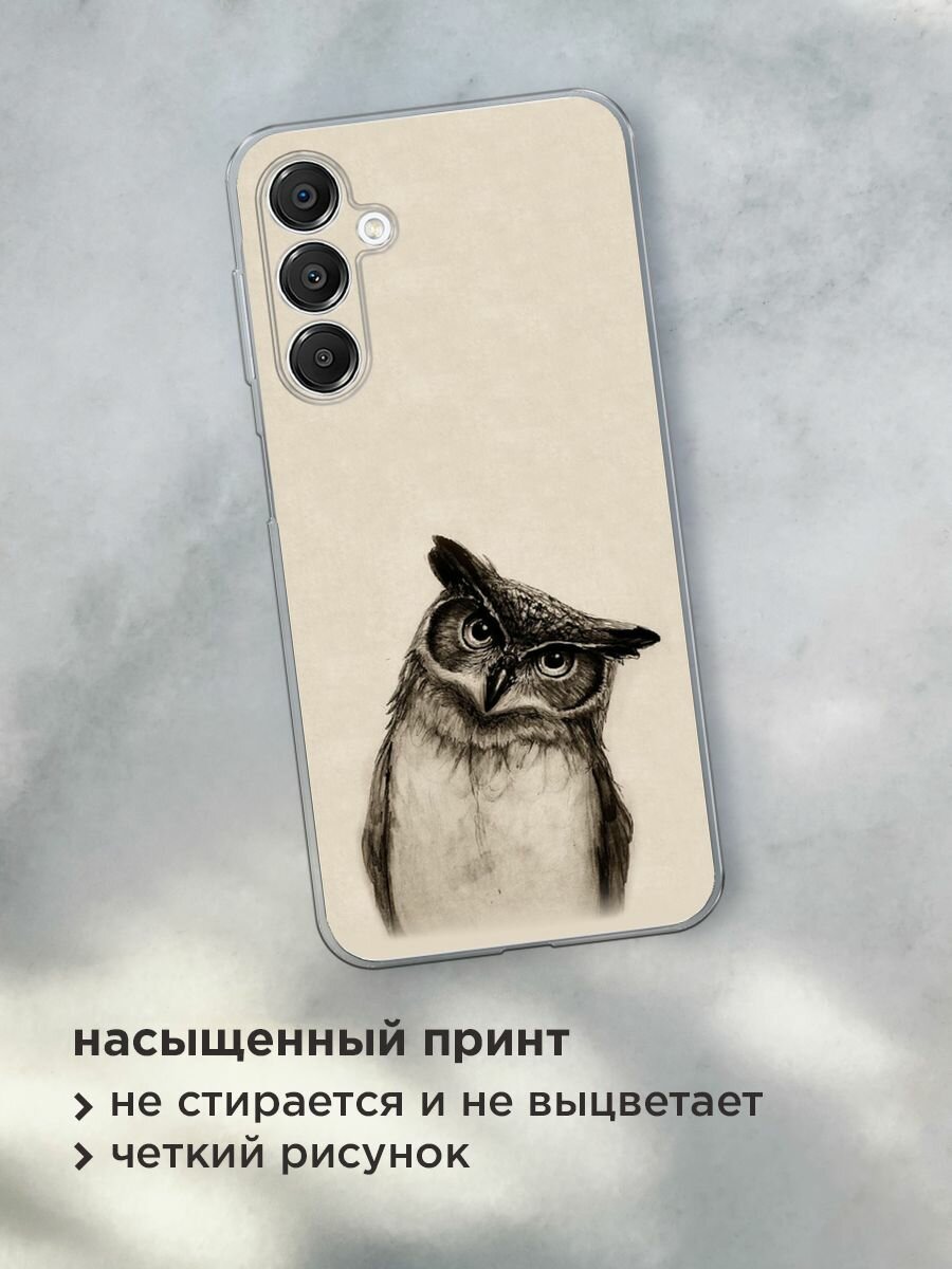 Силиконовый чехол на Samsung Galaxy A16 / Самсунг А16 с принтом "Сова" — фото 1