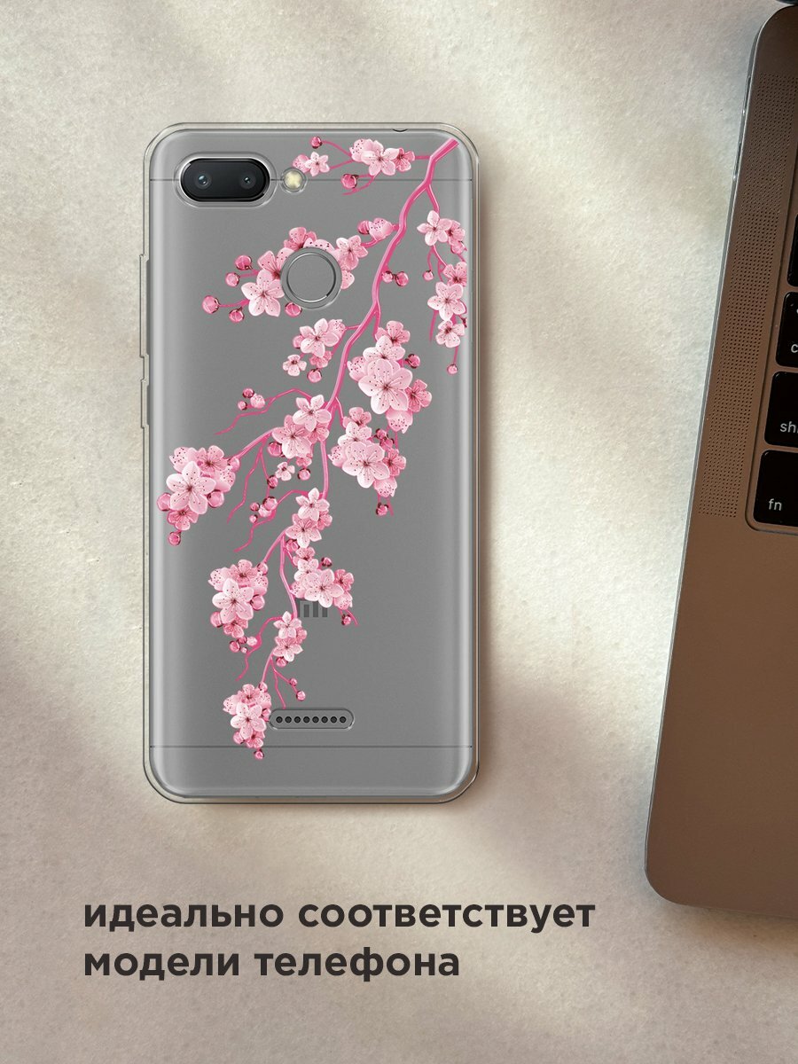 Чехол на Xiaomi Redmi 6 / Сяоми Редми 6 с принтом "Ветка сакуры 2" — фото 1