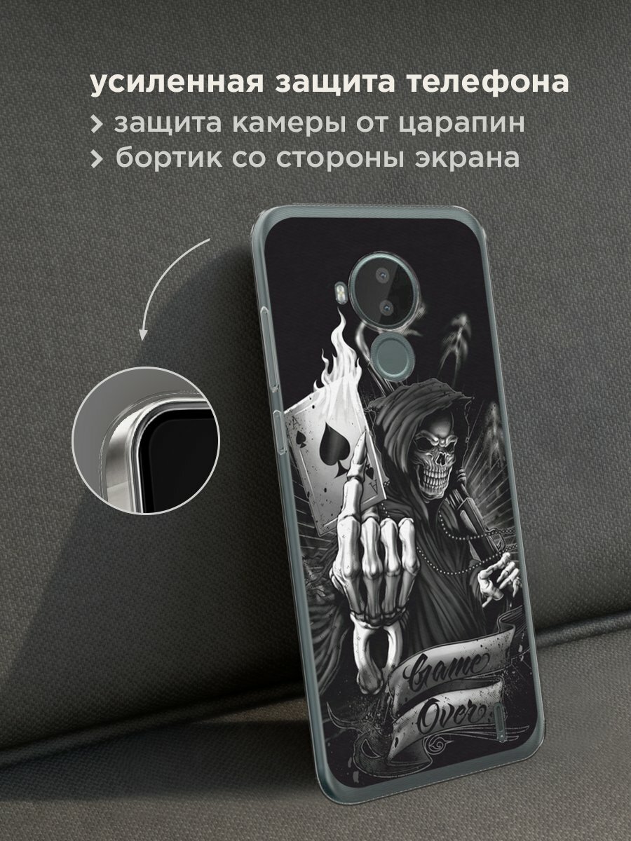 Силиконовый чехол на Nokia C30 / Нокия C30 с принтом "Игра закончена" — фото 1