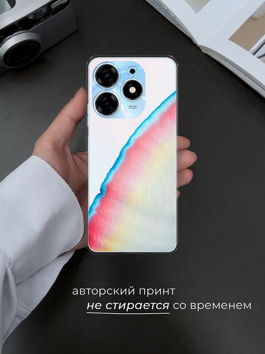 Чехол на Tecno Spark 10 Pro / Текно Спарк 10 Про с принтом Слияние красок, прозрачный — фото 1