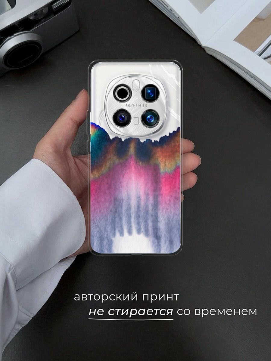 Чехол на Honor Magic 7 Pro / Хонор Мэджик 7 Про с принтом Акварельная абстракция, прозрачный — фото 1