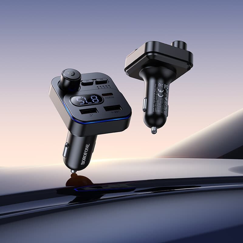 FM-трансмиттер Borofone BC61, модулятор Bluetooth, 45 W, USB+PD 30 W, черный