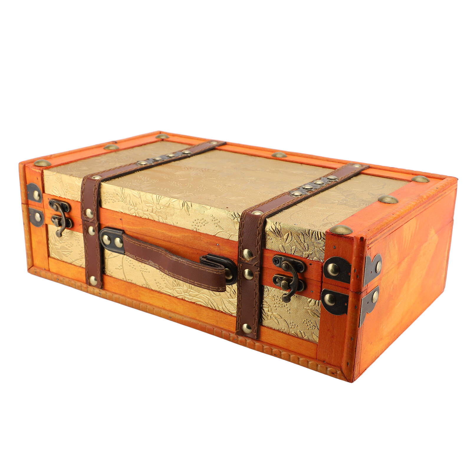 Винтажный чемодан 34x20x11 см, деревянный винтажный багажник, антикварный сундук для хранения